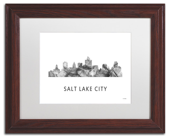 Marlene Watson 'Salt Lake City Utah Skyline' Matted Framed Art, 14"x11 ...
