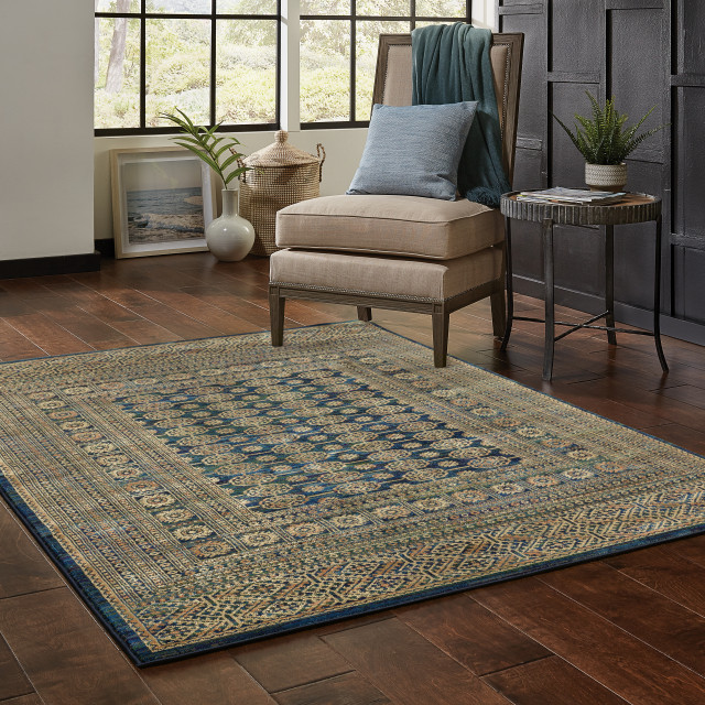 Oriental Weavers Sphinx Ankara 602K5 Traditional Rug, Blue and Gold, 9 ...