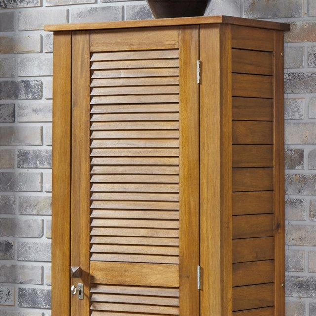 Pemberly Row Contemporary Wood Storage Cabinet in Gray Finish ...