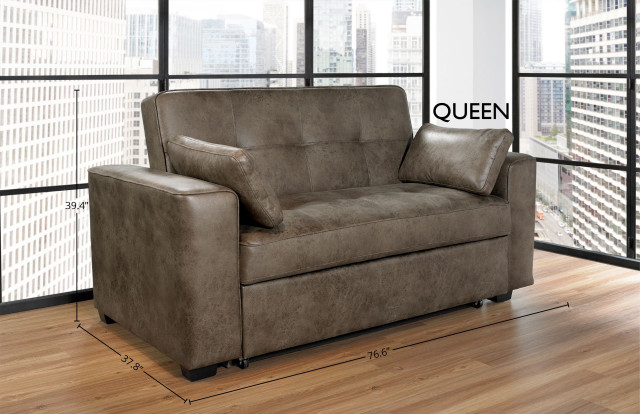 Brooklyn Sofa Sleeper, Walnut, Queen - Contemporary - Sleeper Sofas ...