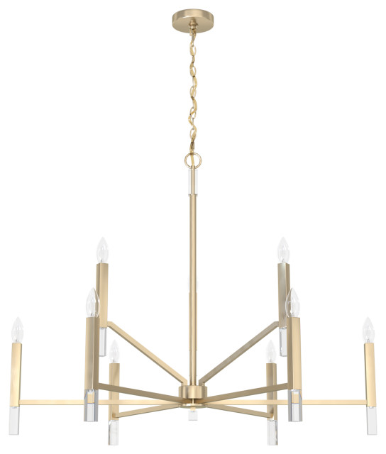 Hunter Sunjai Alturas Gold 9 Light 2-Tier Chandelier Light ...