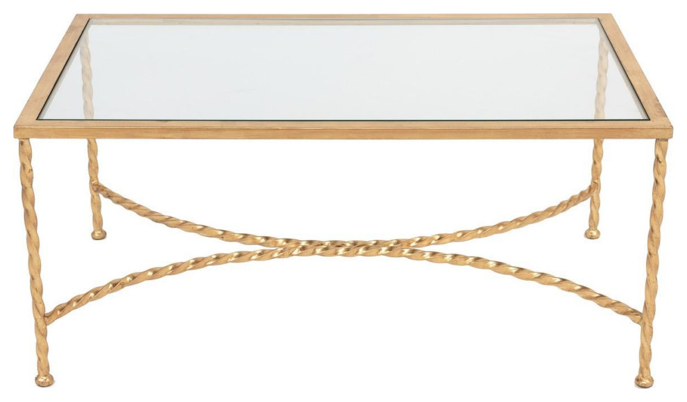 Quora Gold Leaf Glass Coffee Table - Contemporary - Coffee Tables - by ...