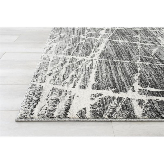 Allstar Living Room Area Rug with Scratch Pattern design in Grey ...