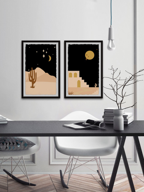 Lonely Desert Nights Diptych, 2-Piece Set, 12x18 - Southwestern ...
