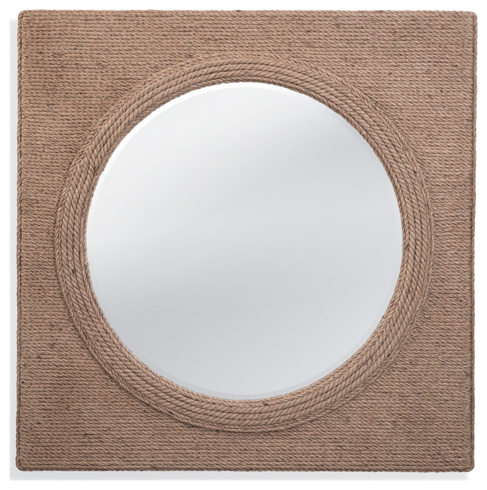 Avon Jute Rope Brown Wall Mirror - Beach Style - Wall Mirrors - by ...
