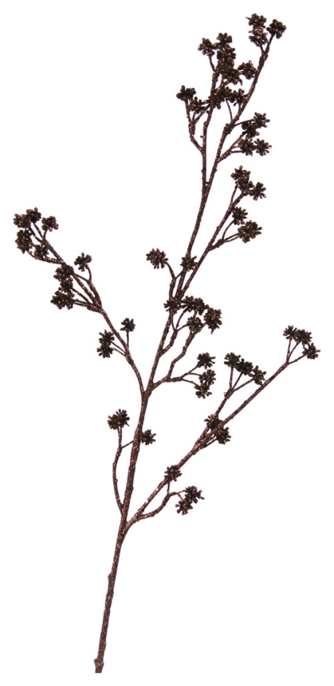 35" Plastic Crown Flower Spray in Chocolate Brown - Traditional ...
