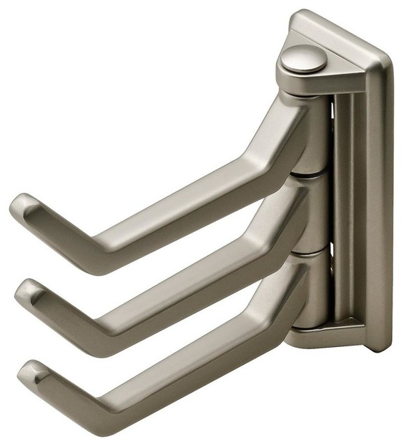Hafele Layered 3-Prong Hook, Matte Nickel - Contemporary - Wall Hooks ...