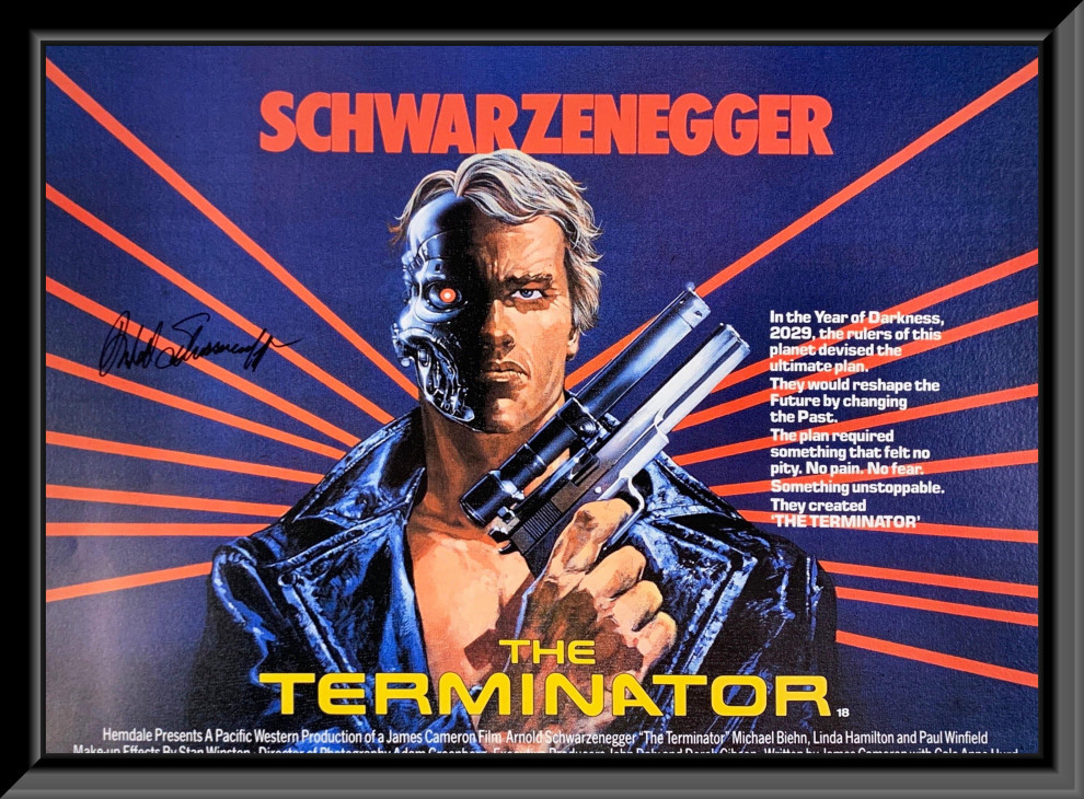 The Terminator signed movie poster autographed by Arnold Schwarzenegger ...