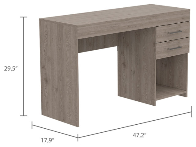 TUHOME Ibare Two Drawer Computer Desk Engineered Wood Desks in Black ...