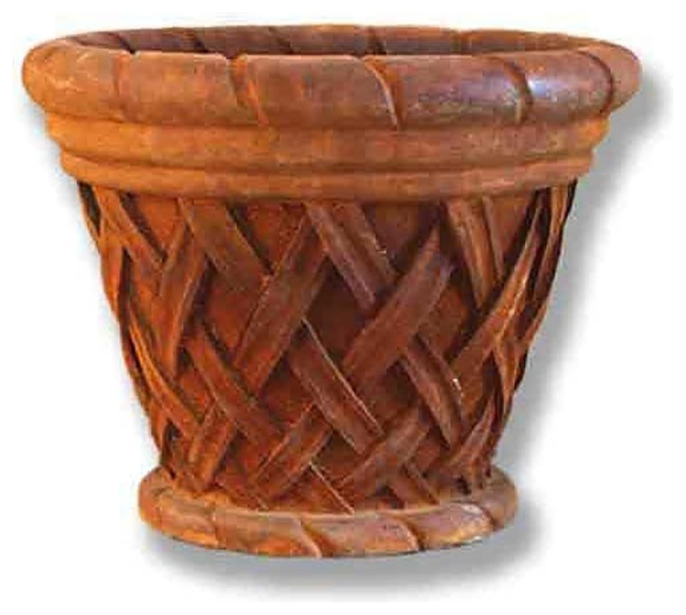 20 Basket Weave 15 H, R, Planters Med. - Traditional - Outdoor Pots And ...