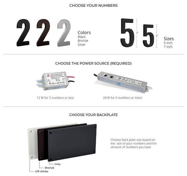 Address Numbers, 7-in. Durable ABS-Polymer, 8 - Contemporary - House ...