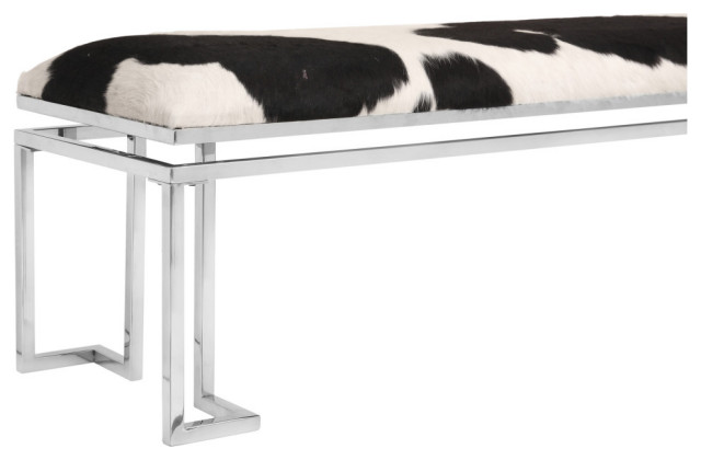 60 Inch Bench Silver Contemporary Moe's Home - Contemporary ...