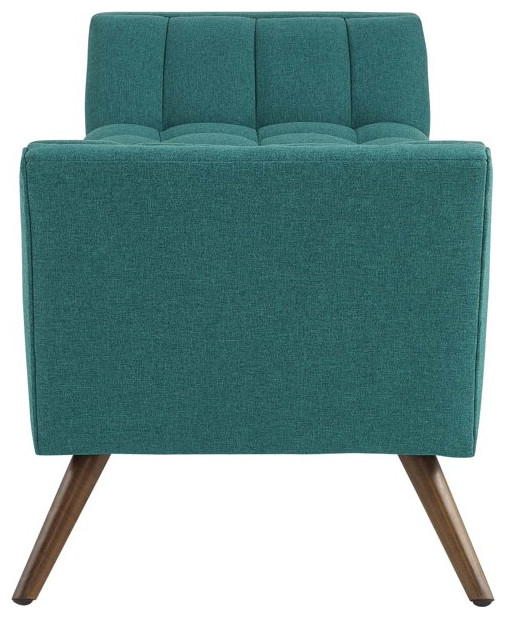 Retro Upholstered Fabric Bench, Medium Size, Button Tufted Seat ...