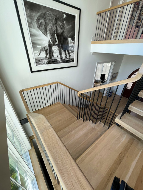 96_Dramatic cantilevered no-riser staircase, Bethesda, MD 20814 ...