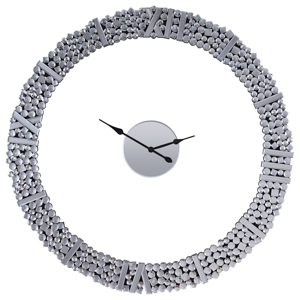 Acme Kachina Wall Clock in Mirrored and Faux Gem - Contemporary - Wall ...