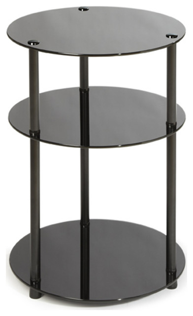 Designs2Go Classic Glass 3 Tier Round Table - Contemporary - Side ...