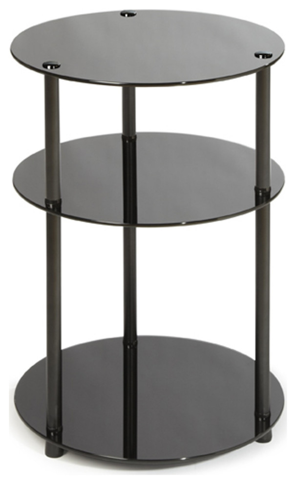 Designs2Go Classic Glass 3 Tier Round Table - Contemporary - Side ...
