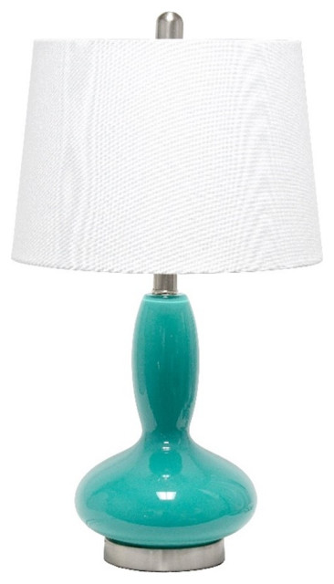 Elegant Designs Contemporary Curved Glass Table Lamp Teal ...