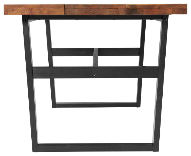 Industrial Farmhouse Dining Table, Metal Base With Large Cedar Top ...