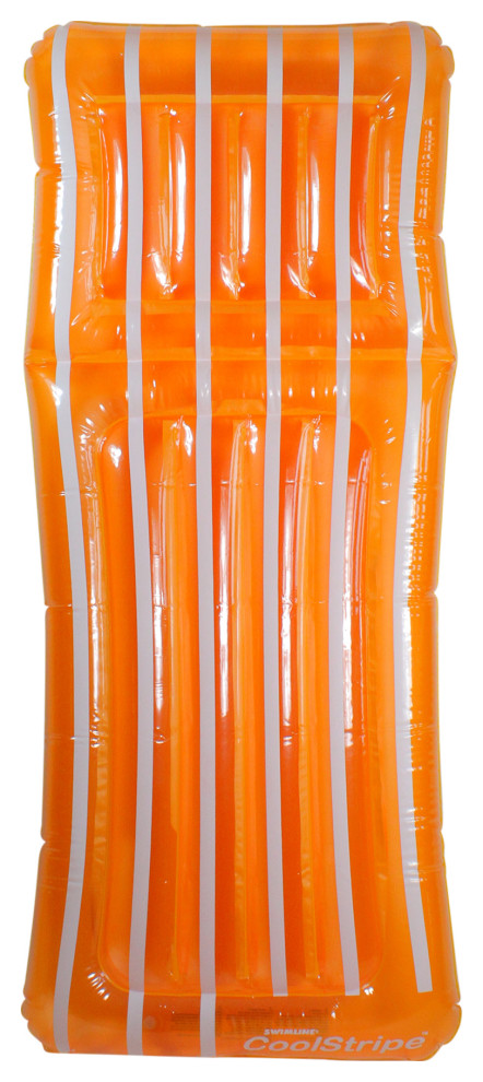 72" Inflatable Transparent Cool Stripe Swimming Pool Mattress Float ...