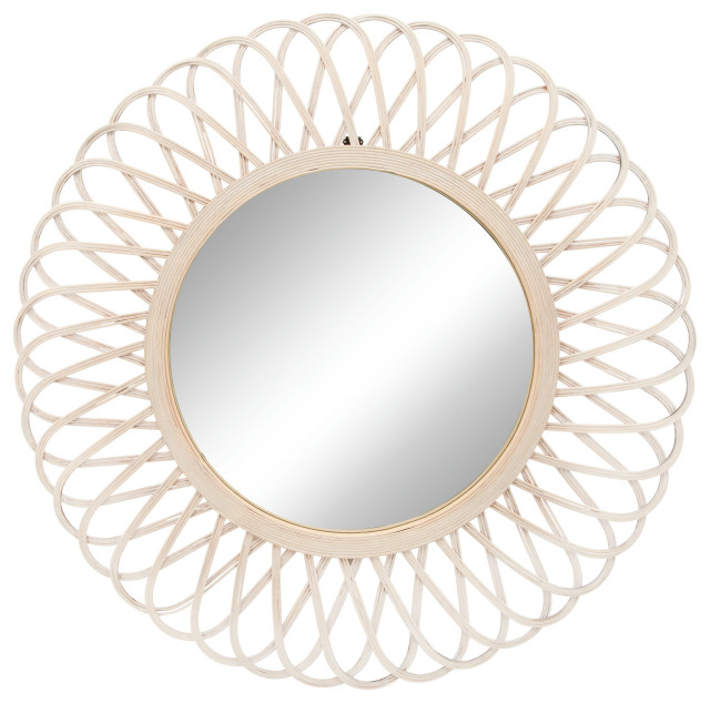 Wicker 35" Daisy Mirror, Natural - Tropical - Wall Mirrors - by Kolibri ...