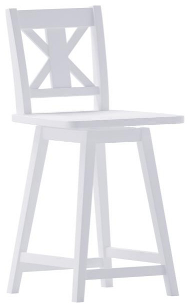White Wash Counter Stool, White - Modern - Bar Stools And Counter ...