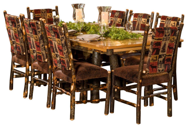 Hickory Log Trestle Dining Set - Rustic - Dining Sets - by Furniture ...