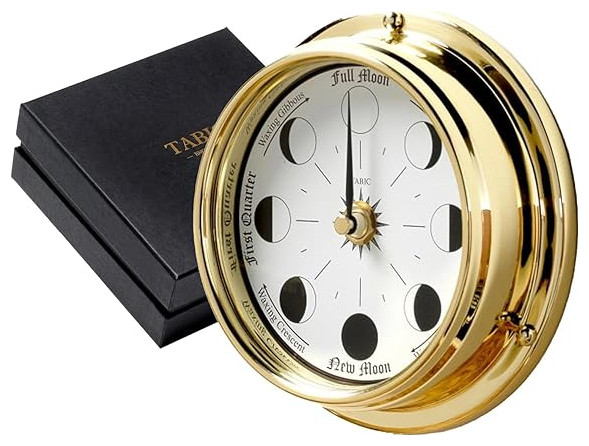 Traditional Northern Hemisphere Solid Brass Moon Phase Clock ...