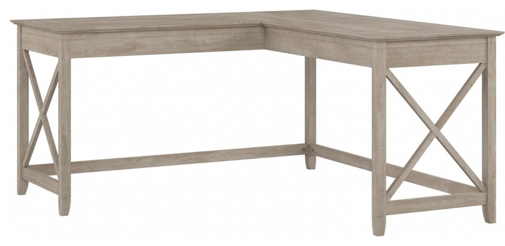 60-Inch Modern Farmhouse L-Shaped Desk for Home Office Writing ...