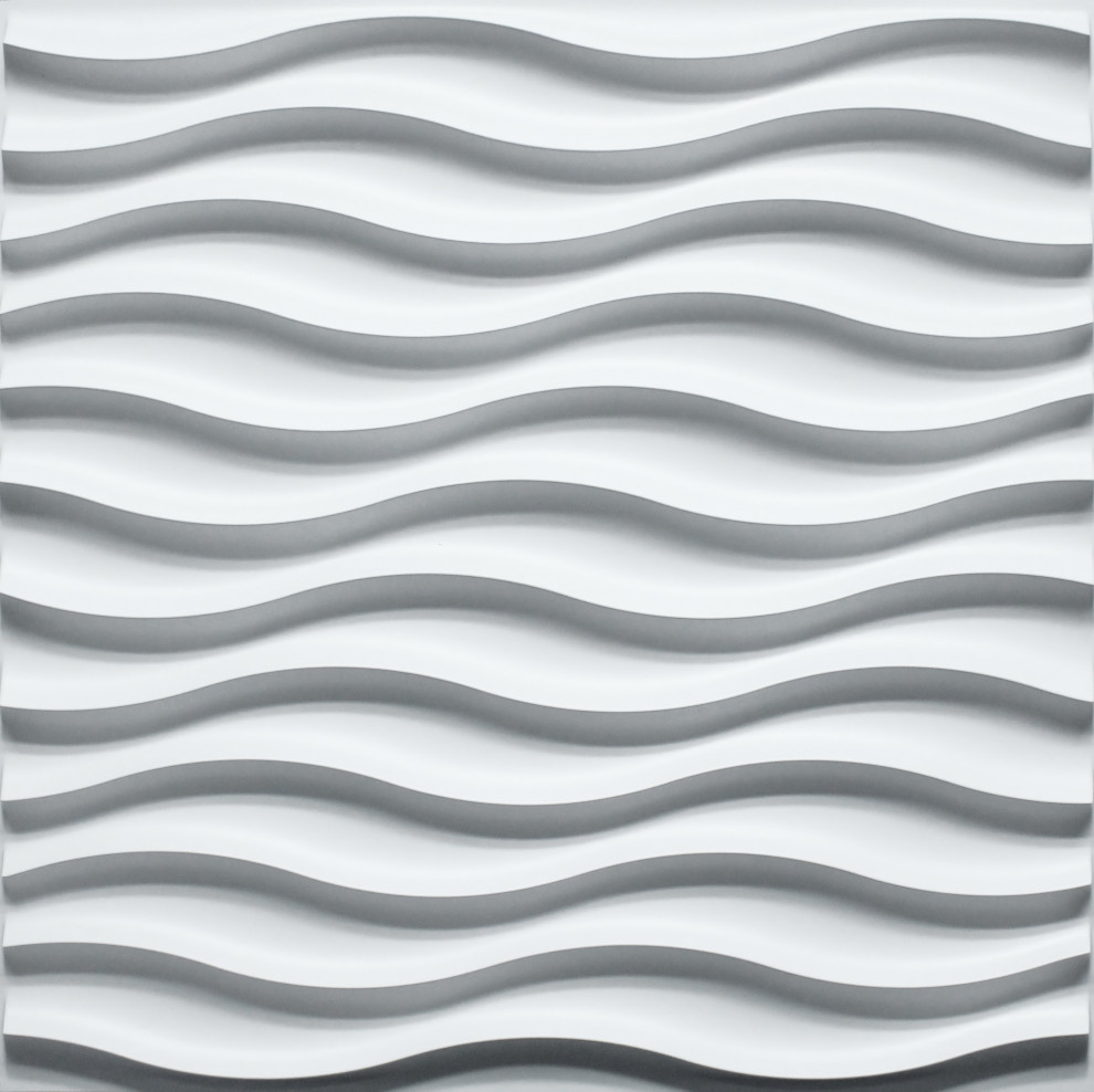 White Wave 3D Wall Panels - Modern - Wall Panels - by Dundee Deco | Houzz