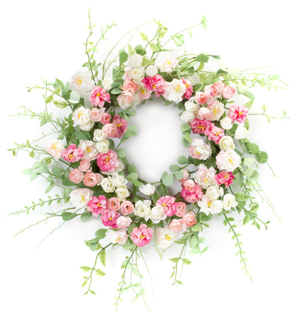 Mixed Floral Wreath - Traditional - Wreaths And Garlands - by Melrose ...