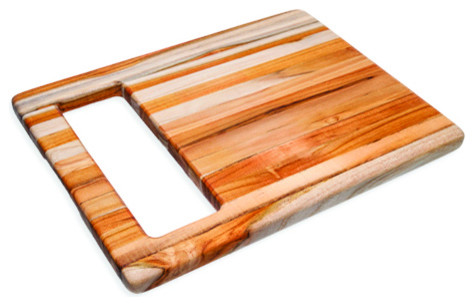 Proteak Edge Grain Teak 15.5 x 12 Inch Chop and Slide Cutting Board ...