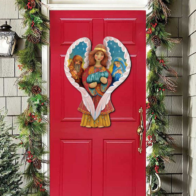 Holy Family Angel Door Decor Nativity Holiday Decor - Traditional ...
