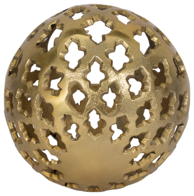 Metal, 6" Cut-Out Orb, Gold - Contemporary - Decorative Objects And ...