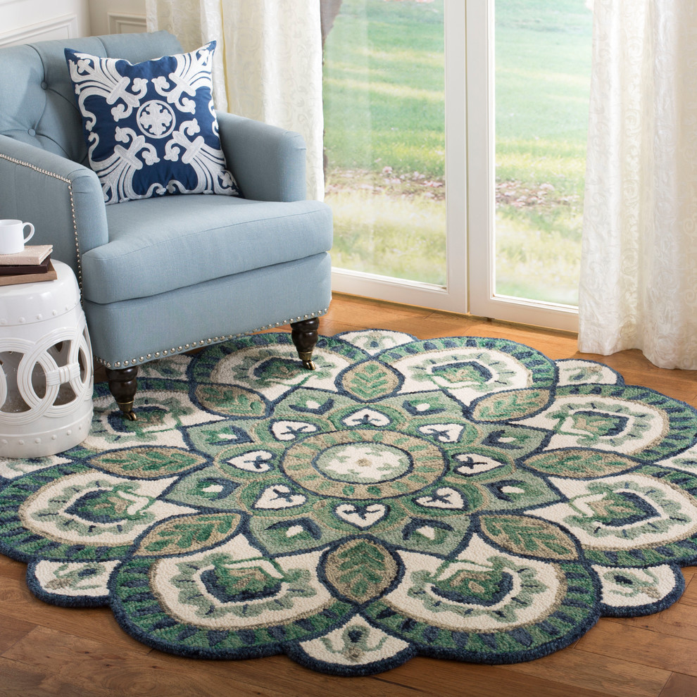 Safavieh Novelty Collection NOV604 Rug, 6' Round - Traditional - Area ...