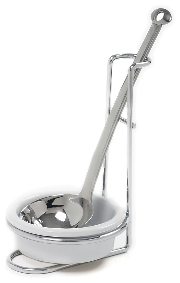 Norpro 2 Piece Stainless Steel and Porcelain Spoon Rest - Contemporary ...