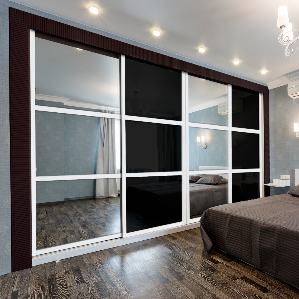 4 Panel / Leaf Bypass Closet Sliding Door Shaker Style, 96"x96 ...