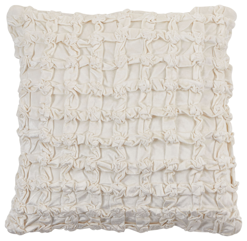 Smocked-Velvet Design Throw Pillow, 20"x20" - Traditional - Decorative ...
