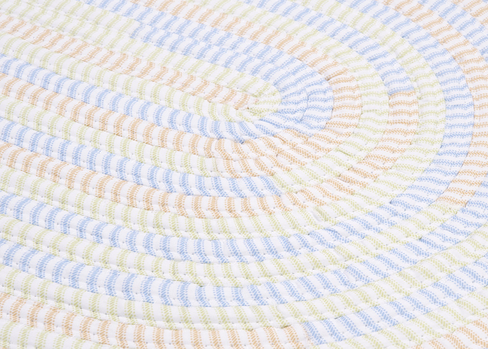 Ticking Stripe Oval Variegated/Multi Indoor Rug TK10, 7'x9' Oval ...