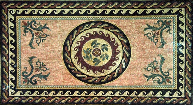 Greco-Roman Rug Mosaic, Prisca, 92" x 51" - Mediterranean - Tile Murals ...
