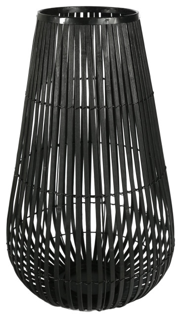 Tear Drop Shaped Open Caged Metal Frame Lantern with Weaving, Small ...