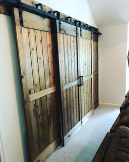 Double Bypass Barn Door Walnut - Traditional - Houston - by Built By ...