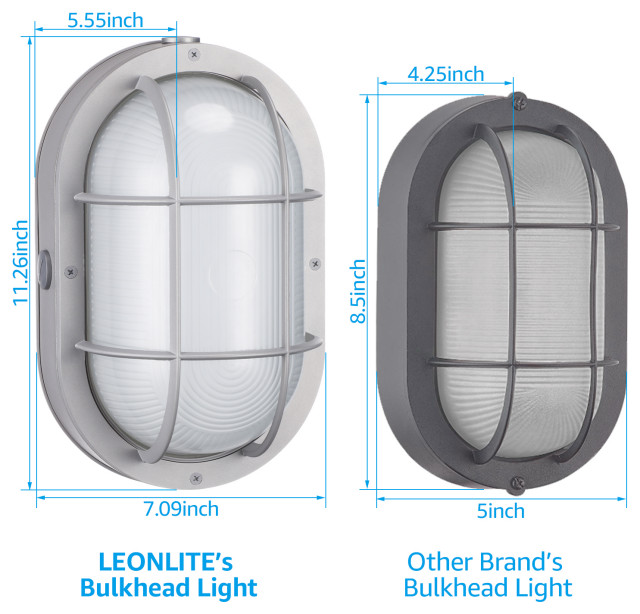 Leonlite 20W Outdoor Oval LED Bulkhead Light - Beach Style - Outdoor ...