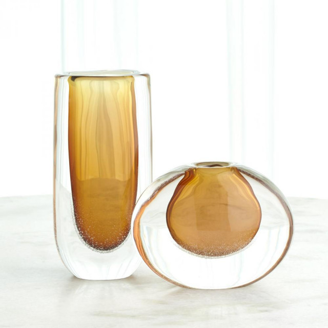 Micro Bubble Large Amber Vase - Contemporary - Vases - by Lighting ...