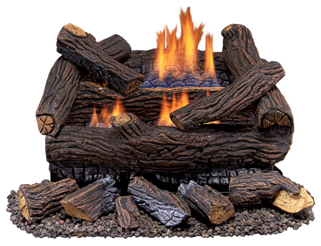 Duluth Forge Ventless Propane Gas Log Set, 18" 30,000 BTU, Manual ...