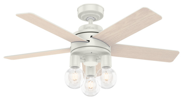 Hunter 44" Hardwick Fresh White Ceiling Fan With LED Light Kit and ...