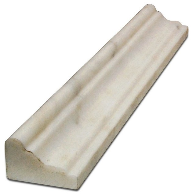 Carrara White Chair Rail Polished Molding, 10 Pieces - Traditional ...
