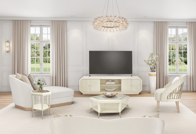 La Rachelle Chaise - Icicle/Champagne - Contemporary - Indoor Chaise ...