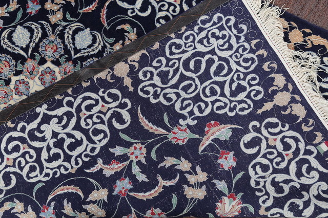 Traditional Isfahan Oriental Handmade Persian Design Area Rug, Blue, 5 ...