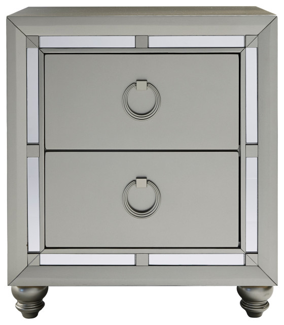 Global Furniture Usa Riley Silver Nightstand - Traditional ...